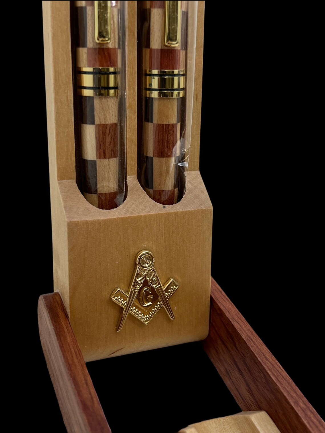 Freemason Luxury Double Pen Set Desk Stand Executive Wood | Etsy UK