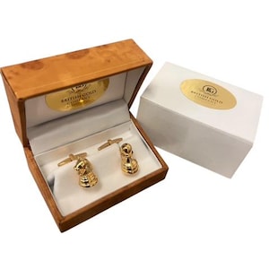 Chess Set Cufflinks Set 24k Gold Clad Knight and Pawn Chess Pieces Cuff ...