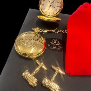 Personalised Firefighter Pocket Watch and Engine Cufflinks in Luxury ...