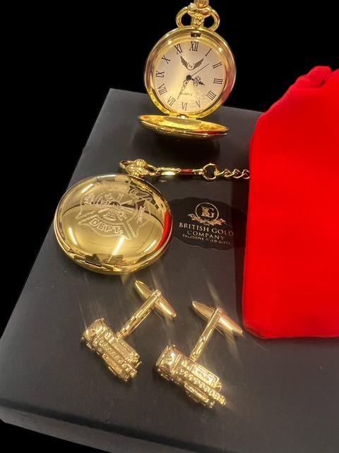 Personalised Firefighter Pocket Watch and Engine Cufflinks in Luxury ...