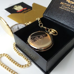 MI5 Secret Service Spies 24k Clad Gold Pocket Watch Personalised in ...