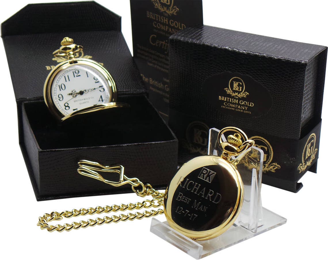 Engraved Wedding Watches 24k Gold Plated Pocket Watch Luxury - Etsy UK