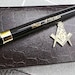 Masonic Freemasons 24k Gold Clad Engraved Masonic Black Ink Rollerball ...