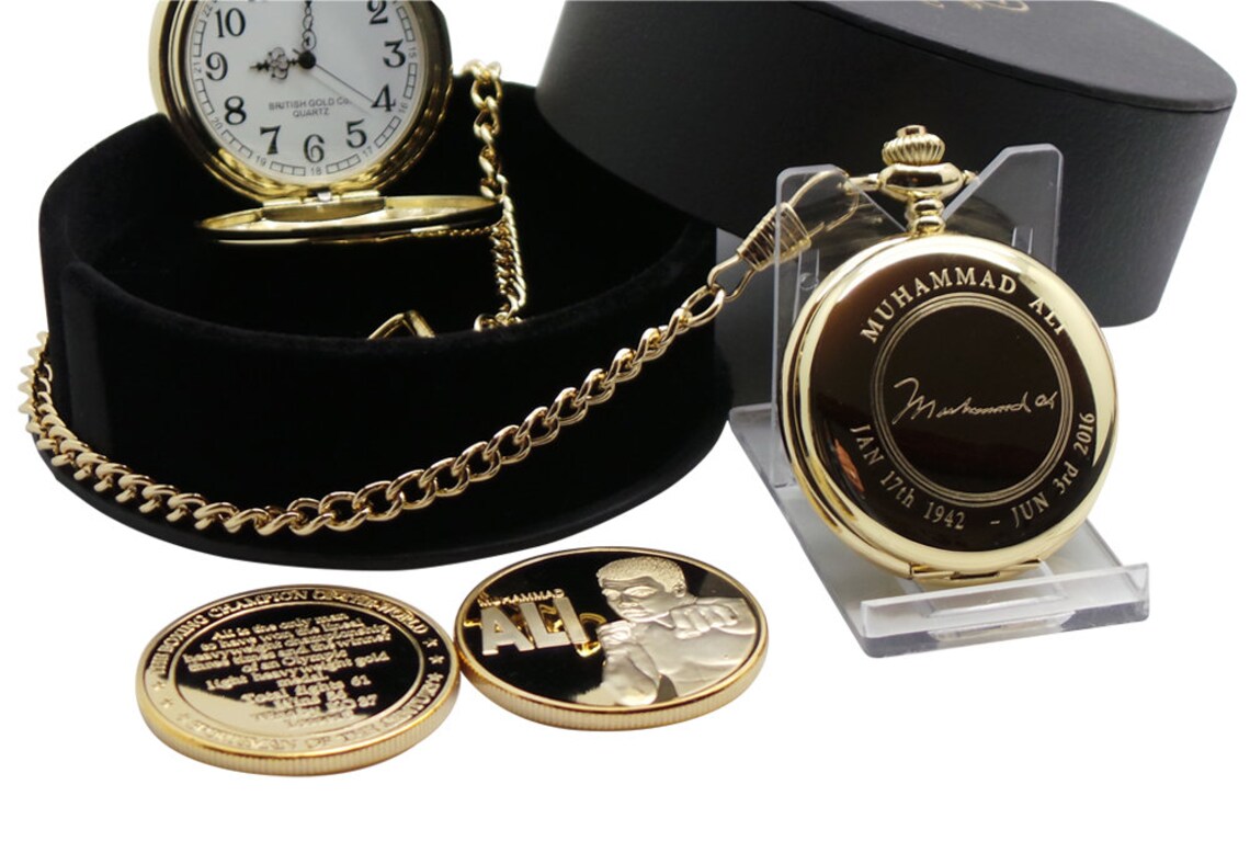 Signed Muhammad Ali Personalised Gold Pocket Watch Full Hunter | Etsy