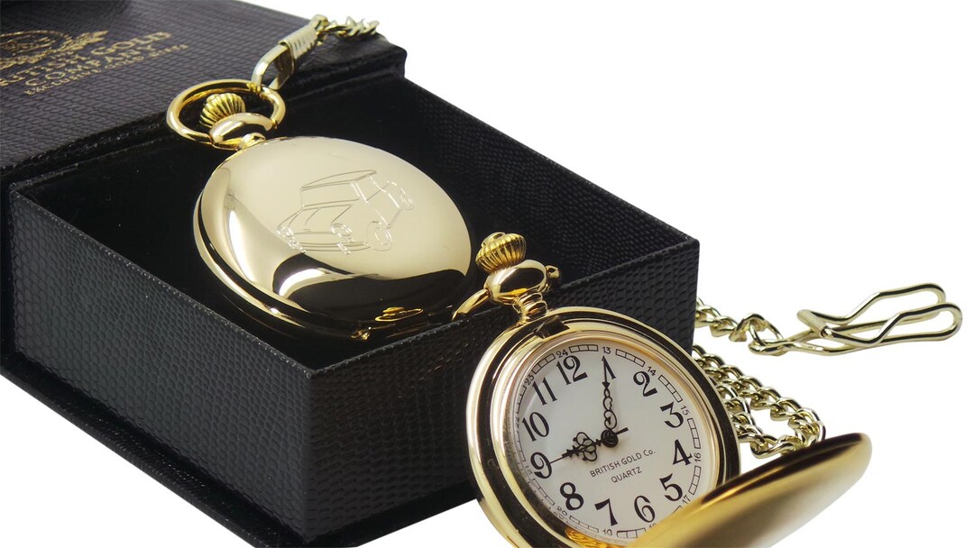 Classic Mini Motor Car Gold Pocket Watch Luxury Gift Case With ...