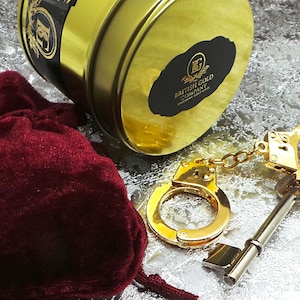 Gold Handcuffs Police HM Prison Keyring Keychain Luxury Gift Jail ...