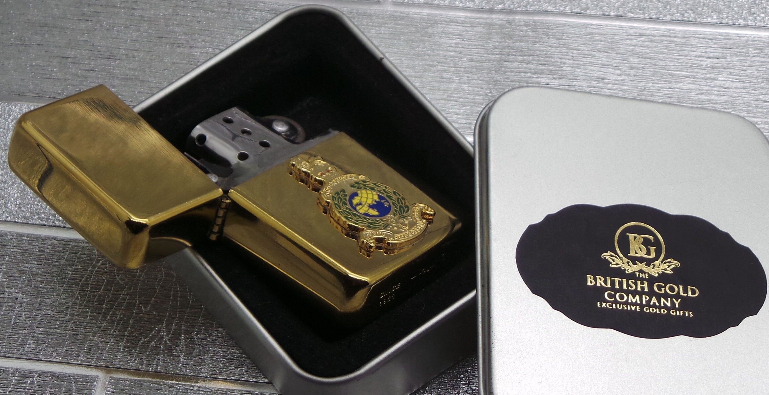 Royal Marines Personalised Engraved Cigarette Lighter Gold With Custom ...