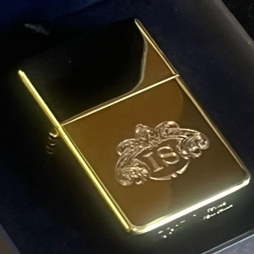 Gold Monogrammed Cigarette Lighter BBQ Candles Personalised Engraved ...