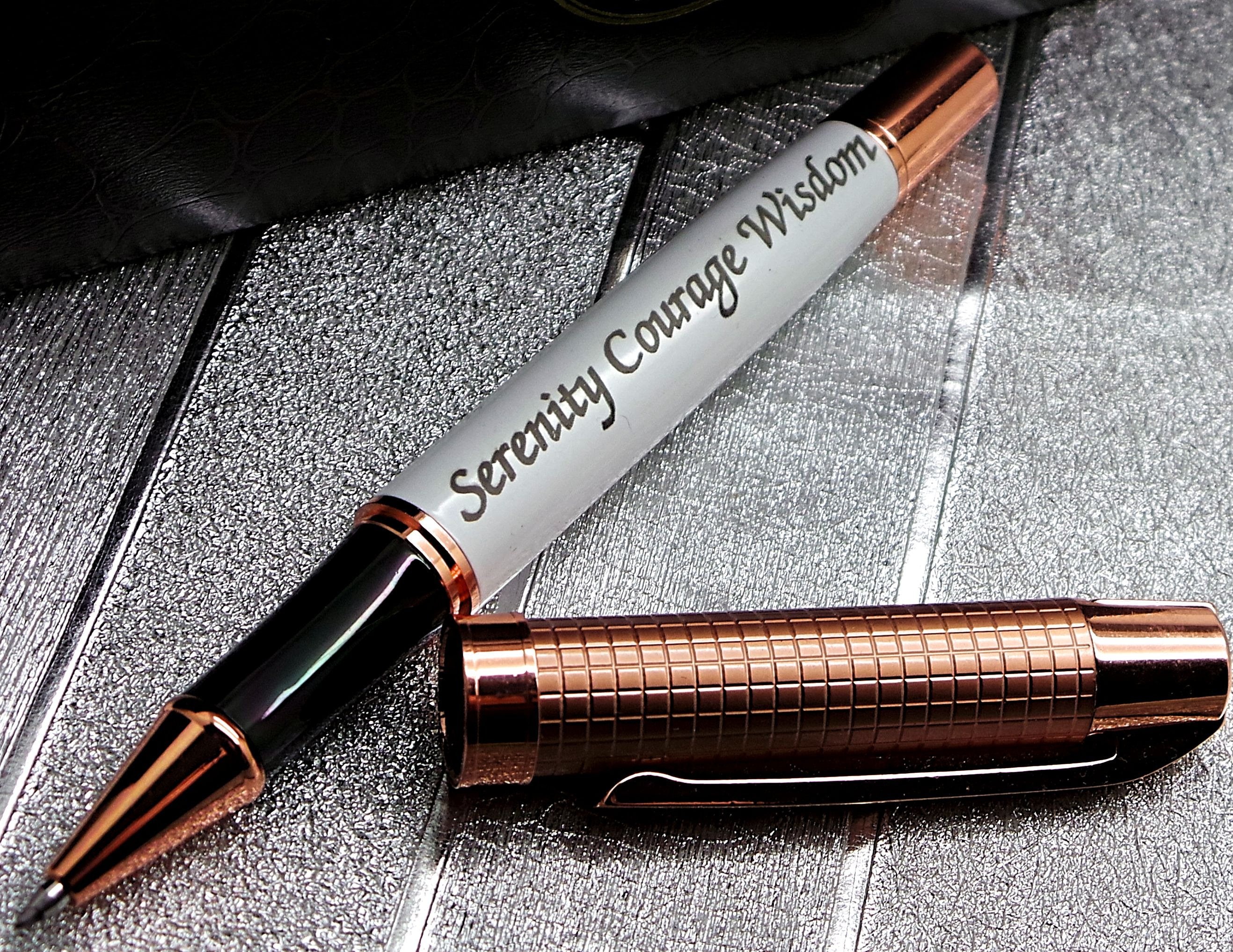 Serenity Prayer Luxury Pen Rose Gold Executive Rollerball Personalised ...