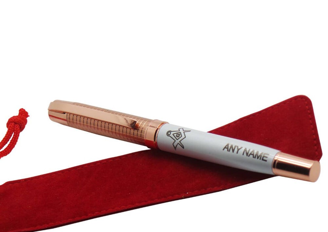 Freemason Pen Luxury 18k Rose Gold Clad Executive Masonic Rollerball ...