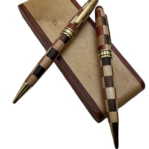Freemason Luxury Double Pen Set Desk Stand Executive Wood Ballpoint ...