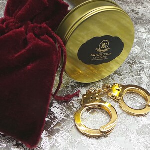 Gold Handcuffs Police HM Prison Keyring Keychain Luxury Gift Jail ...