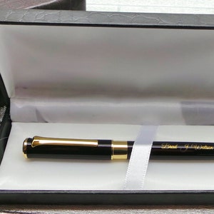 RAF 24k Gold Clad Engraved Black Ink Rollerball Pen Royal Air Force ...