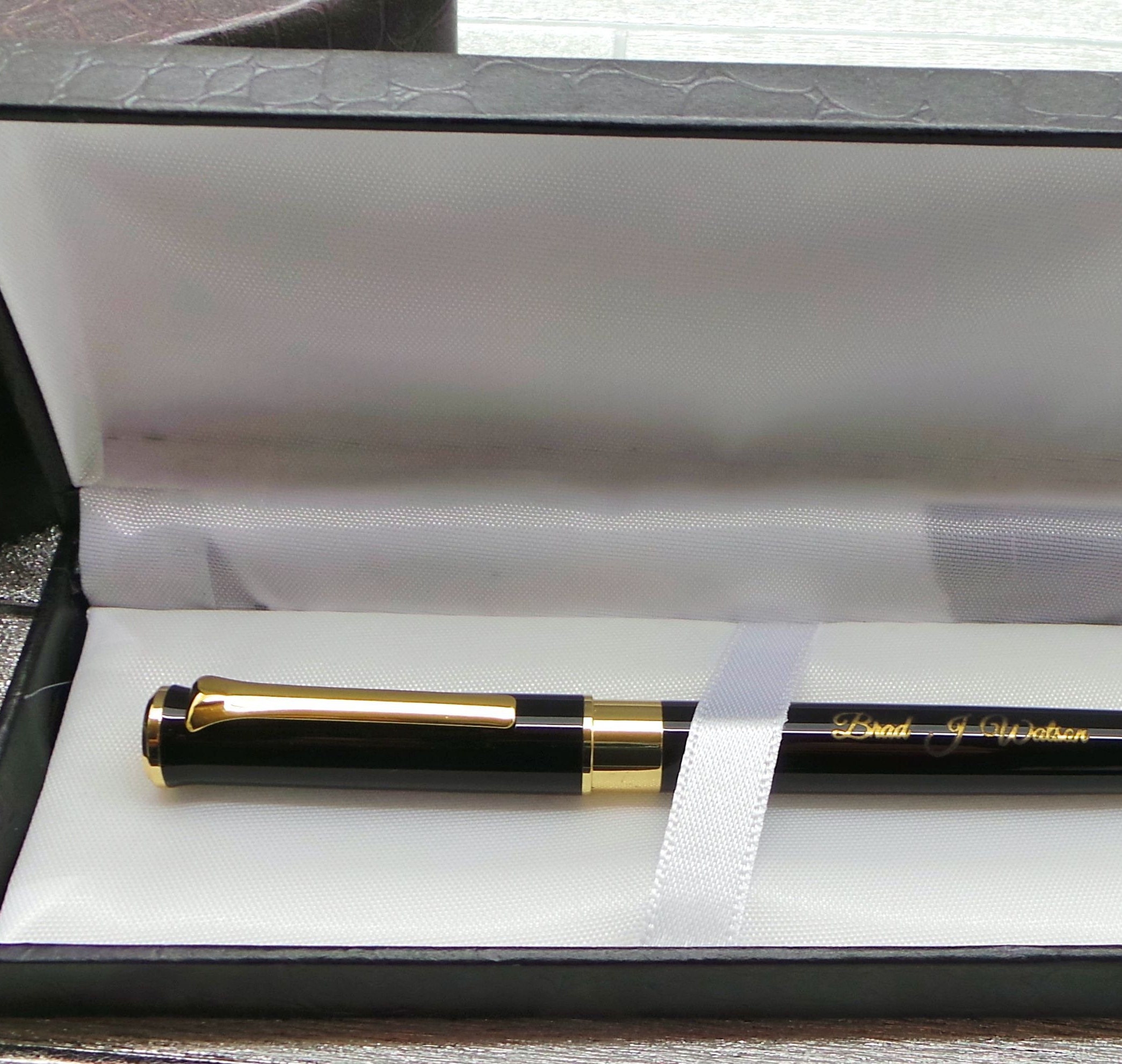Masonic Freemasons 24k Gold Clad Engraved Masonic Black Ink Rollerball ...