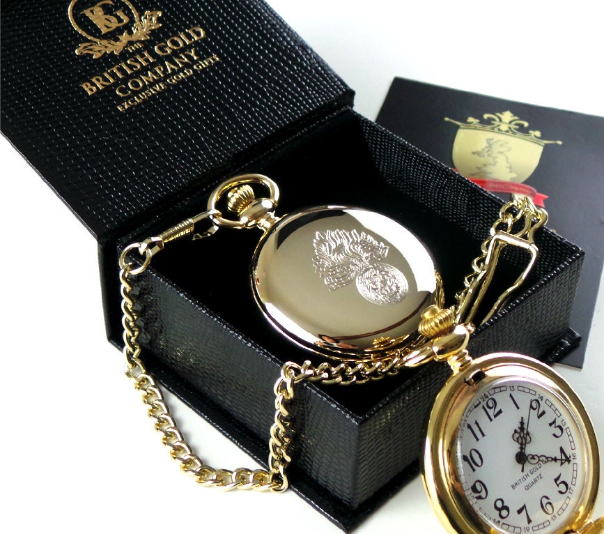 The Royal Regiment of Fusiliers 24k Gold Plated Pocket Watch - Etsy