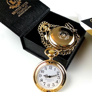 Firefighter 24k Gold Plated Pocket Watch Luxury Gift Box Brigade ...