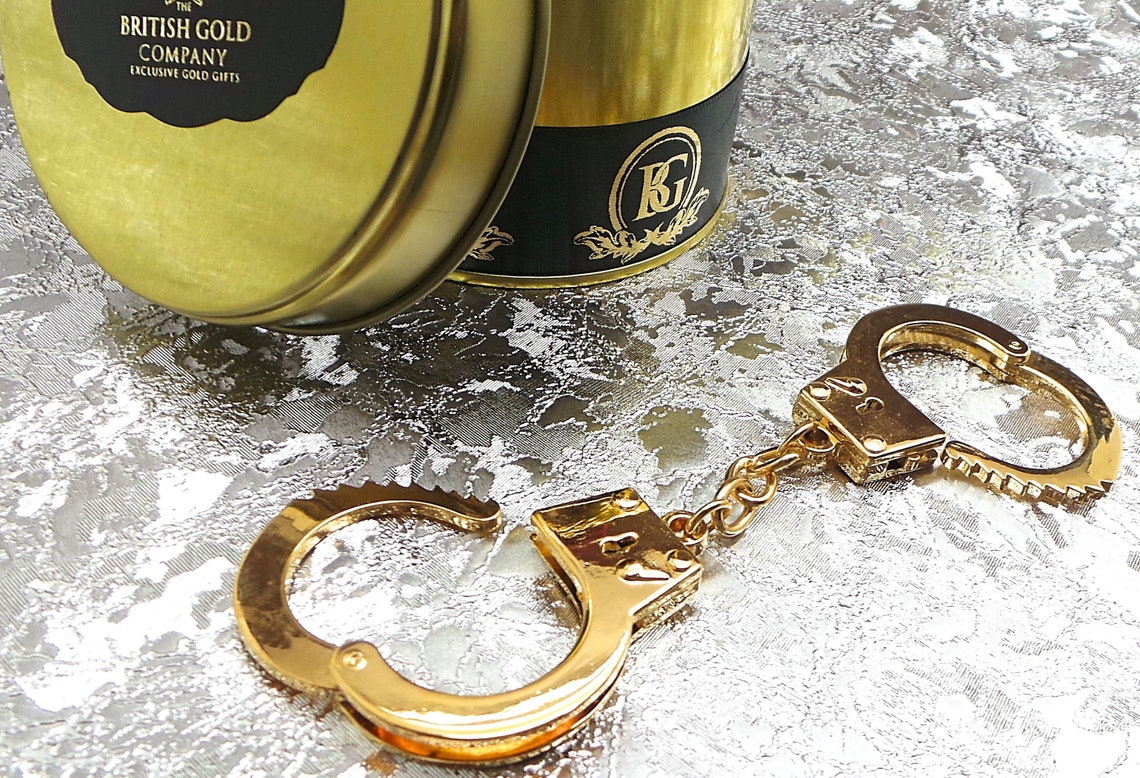 Gold Handcuffs Police HM Prison Keyring Keychain Luxury Gift - Etsy