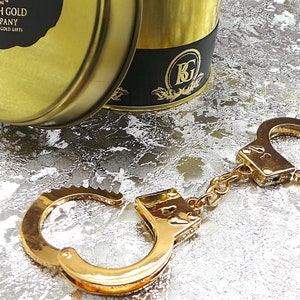 Gold Handcuffs Police HM Prison Keyring Keychain Luxury Gift Jail ...