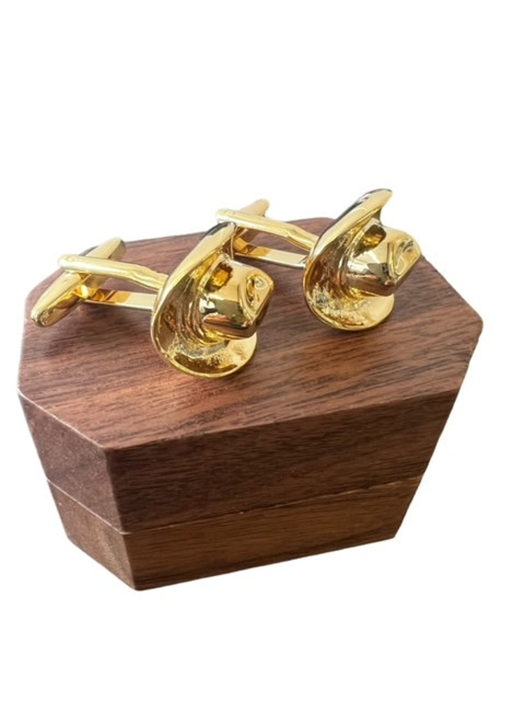 Cowboy Hat Cufflinks Gold Rodeo Hat Cufflinks Luxury Set Country and ...