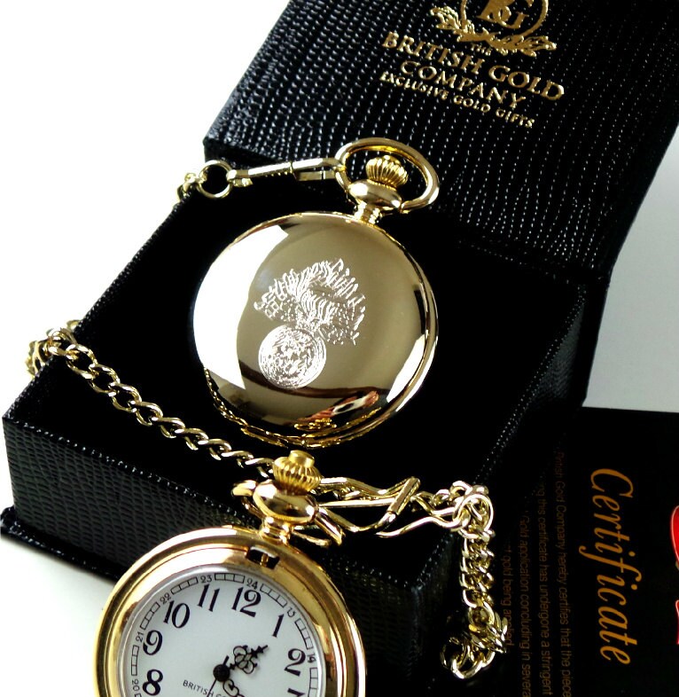 The Royal Regiment of Fusiliers 24k Gold Plated Pocket Watch - Etsy