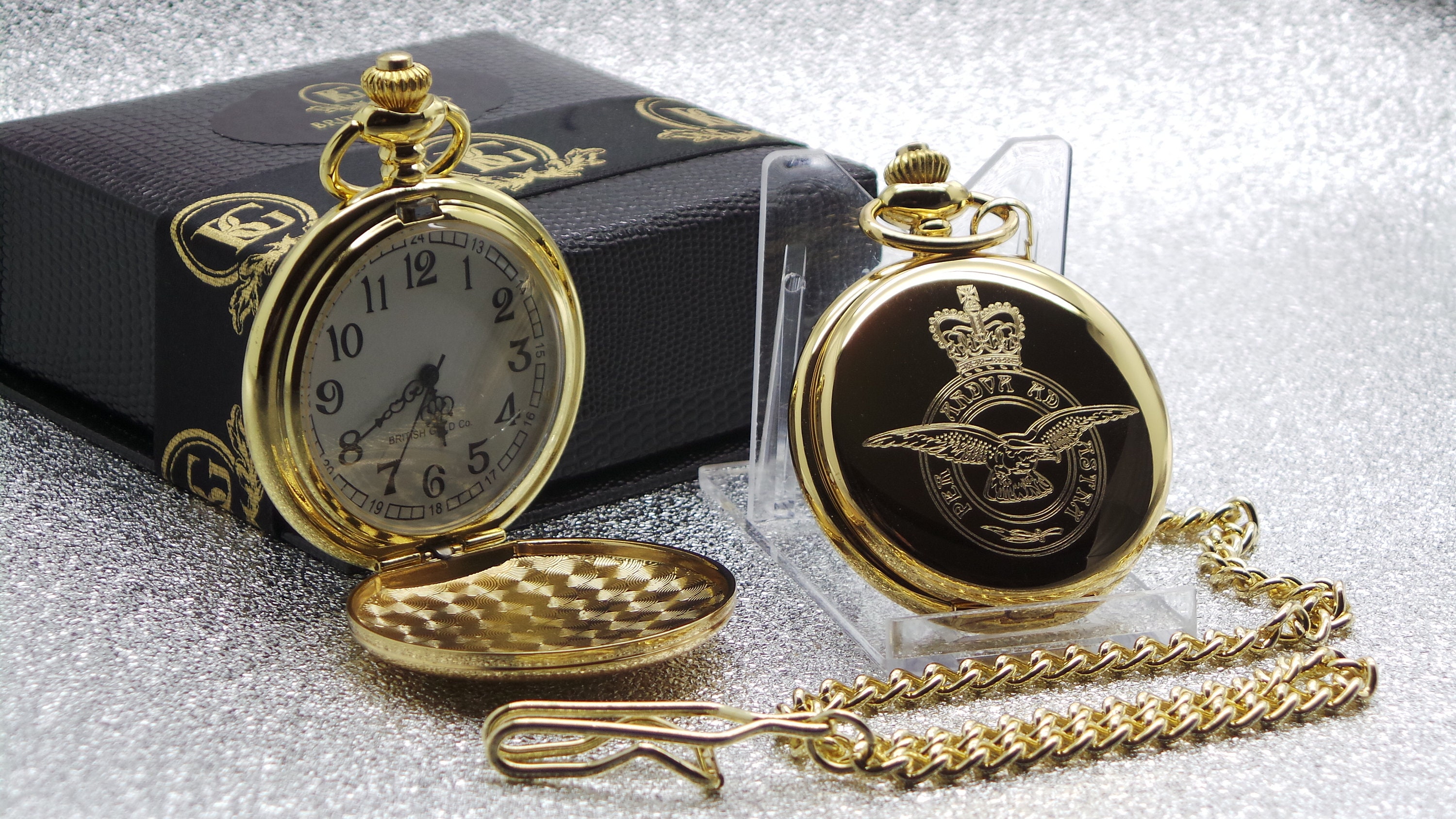 RAF 24k Clad Gold Pocket Watch in Luxury Gift Case With Certificate ...
