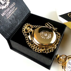 Firefighter 24k Gold Plated Pocket Watch Luxury Gift Box Brigade ...