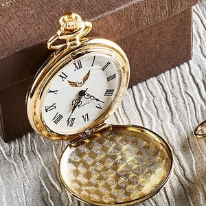 40th Birthday Pocket Watch and Chain Gold 24k Forty Years Personalised ...