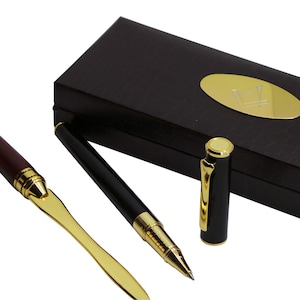 Masonic Letter Opener Freemasons 24k Gold Clad Engraved Masonic ...