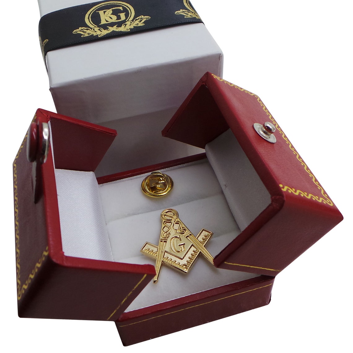 Masonic Gold Lapel Pin 24k Clad Crest for Freemasons Brother Any Lodge ...