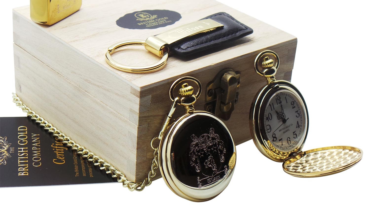 Family Name Coat of Arms 24k Gold Plated Pocket Watch Lighter | Etsy