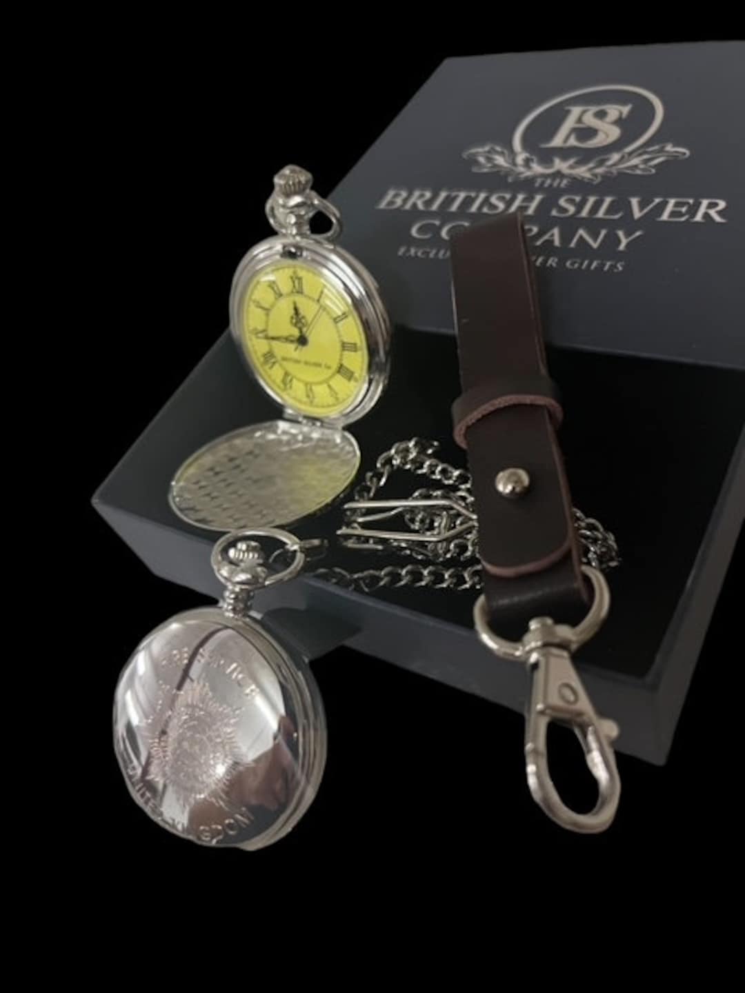 Engraved Fire Service Pocket Watch Personalised With Leather Strap Gift ...