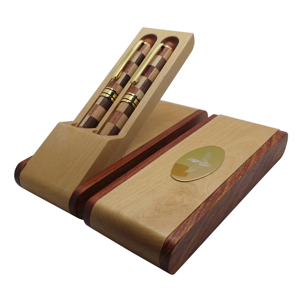 PARAS Luxury Wood Double Pen Set Desk Stand Ballpoint Pens - Etsy UK