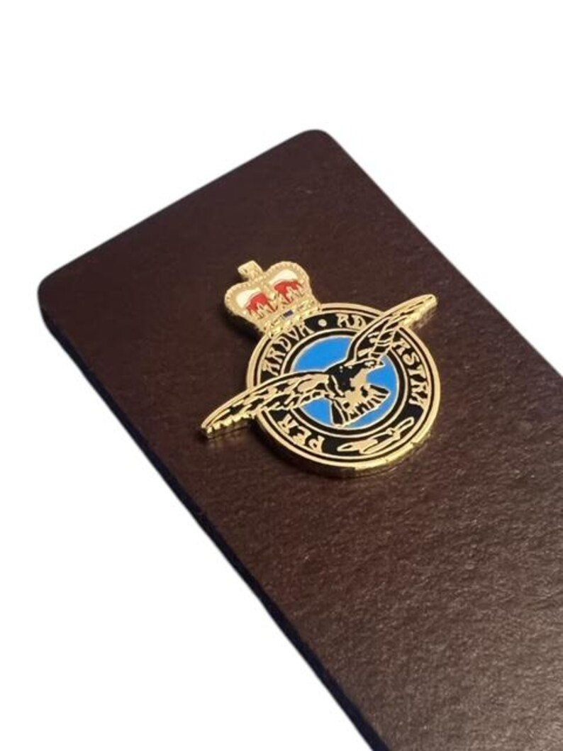 RAF Personalised Real Leather Bookmark With 24k Gold Clad Royal Air ...
