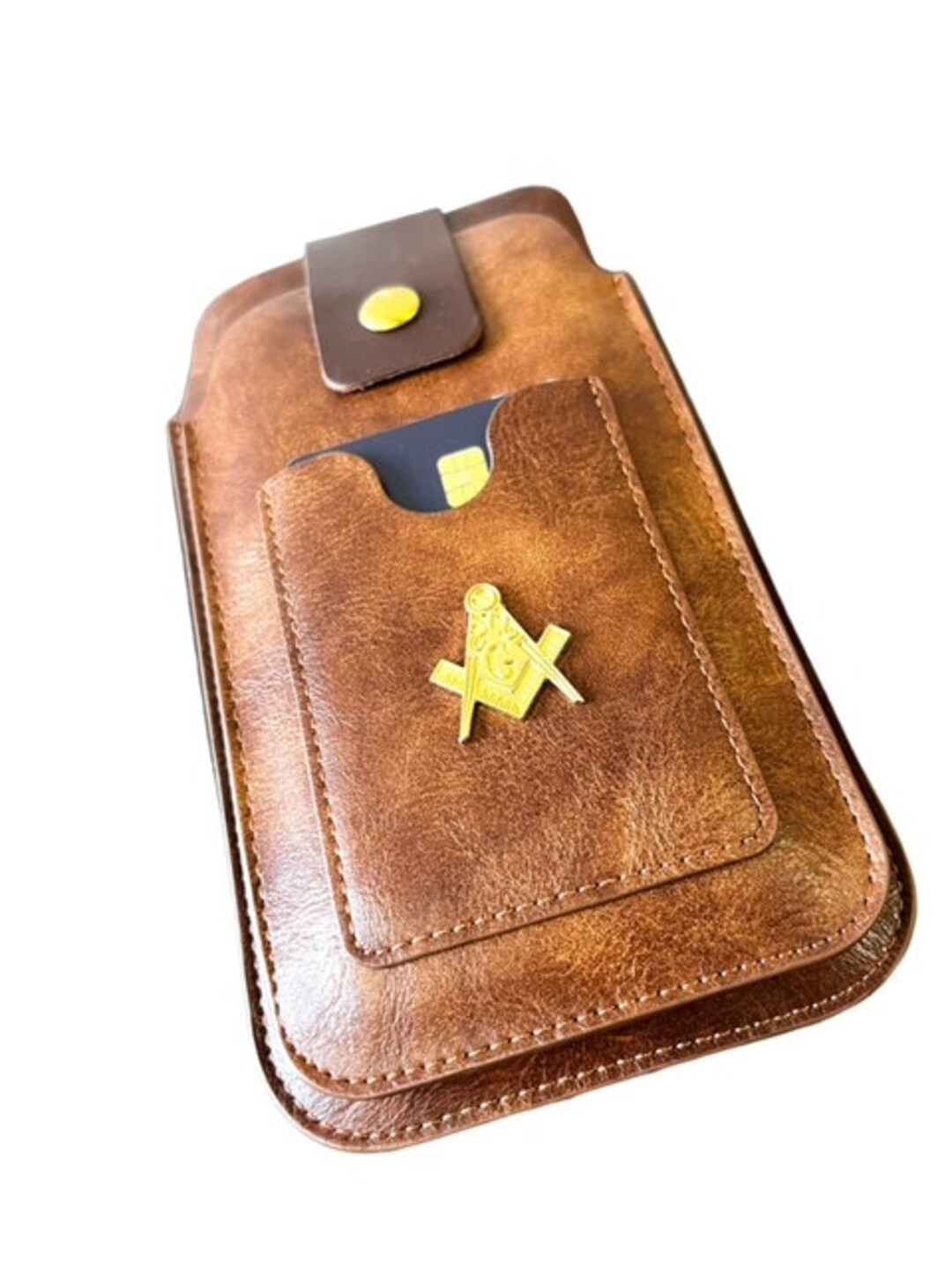 Masonic Leather Phone Case Brown Luxury iPhone Case for Freemasons ...