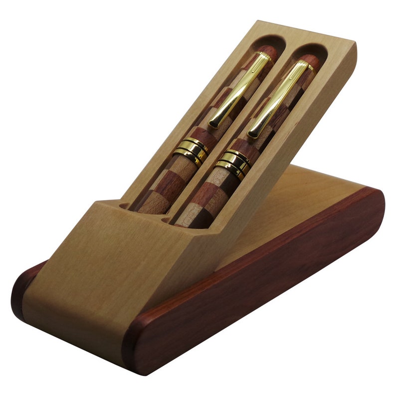 Personalised Double Pen Set Folding Desk Stand Case Luxury - Etsy UK