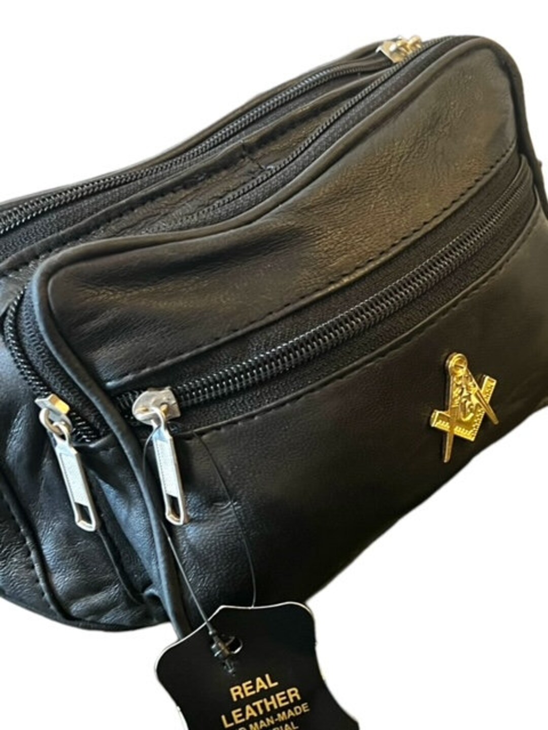 Masonic Bum Bag Waist Bag Freemason Utility Bag Genuine Leather Fanny ...