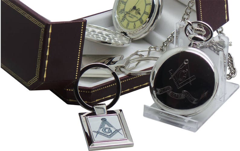 Freemasons Masonic Pocket Watch Full Hunter Real Silver Plated With ...
