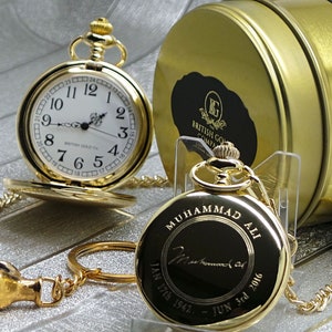 Muhammad Ali Signed Pocket Watch and Boxing Glove 24k Gold Clad ...