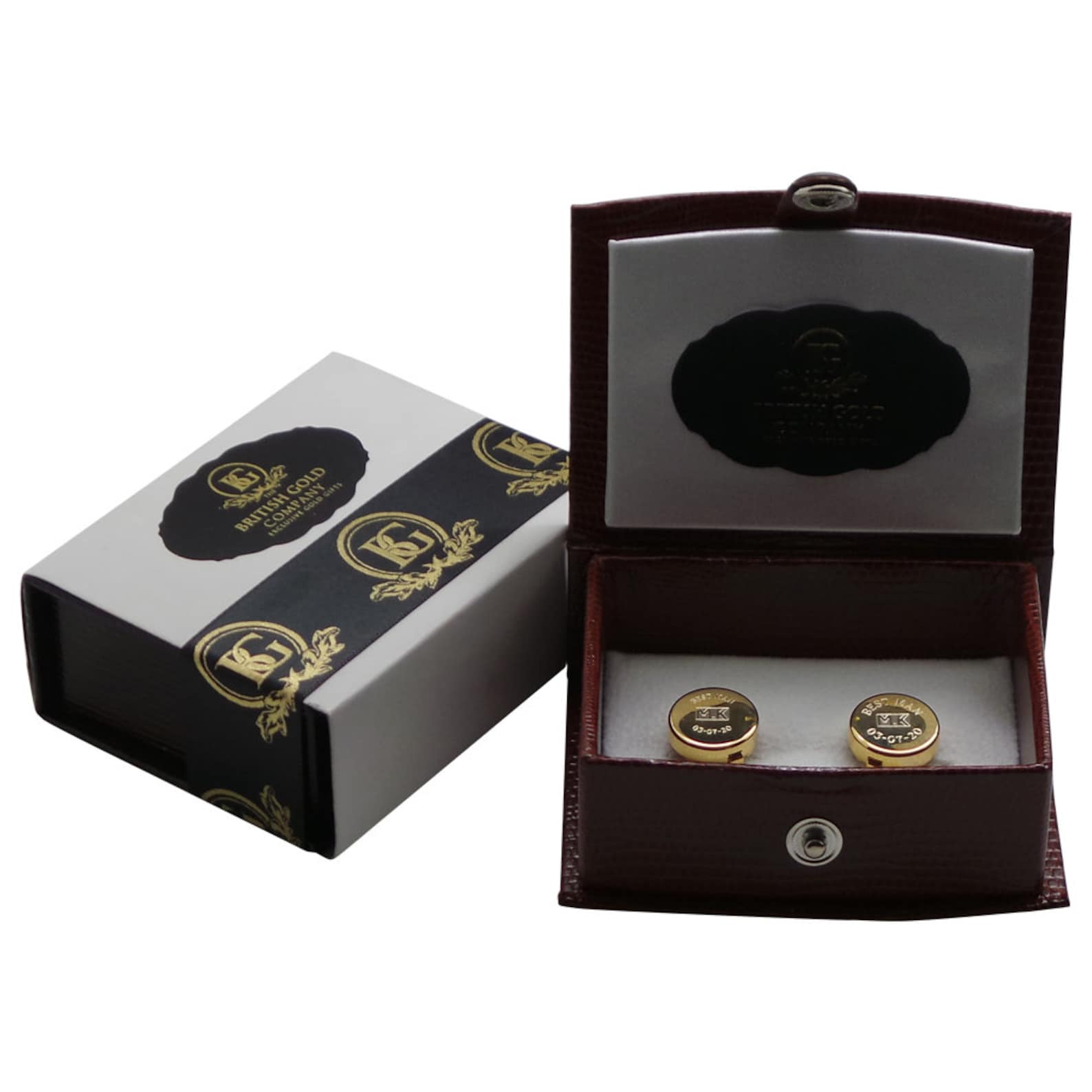 Personalised Cufflinks Button Covers Gold Luxury Set Gift Case | Etsy UK