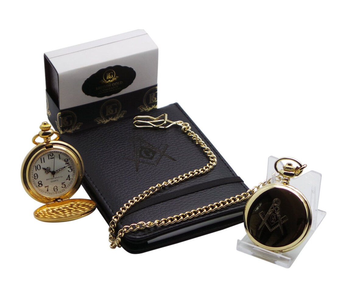 Freemasons Pocket Watch 24k Clad Gold and Grain Masonic - Etsy