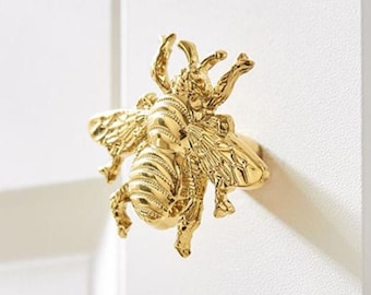 Brass Bee Drawer Knobs - Etsy