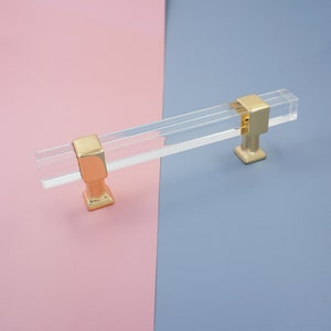 Square Acrylic Drawer Pulls and Knobs Kitchen Handles and Konbs Dresser ...