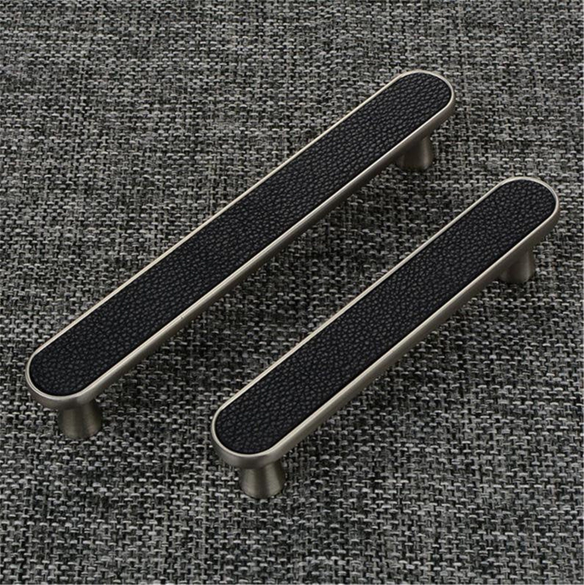 3.78 5'' Black Leather Dresser Handles Drawer Knobs | Etsy