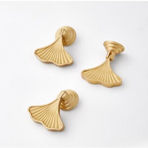 Brass Knobs Ginkgo Kitchen Pulls and Knobs Cabinet Handles Knobs Nordic Style Drawer Knobs Pulls ...