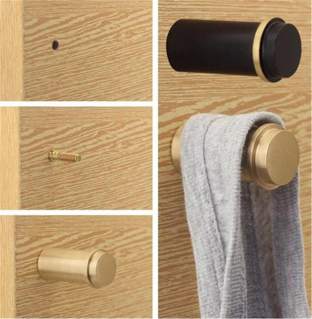 Solid Hook Brass Hooks Modern Decorative Wall Hook Black Brass - Etsy