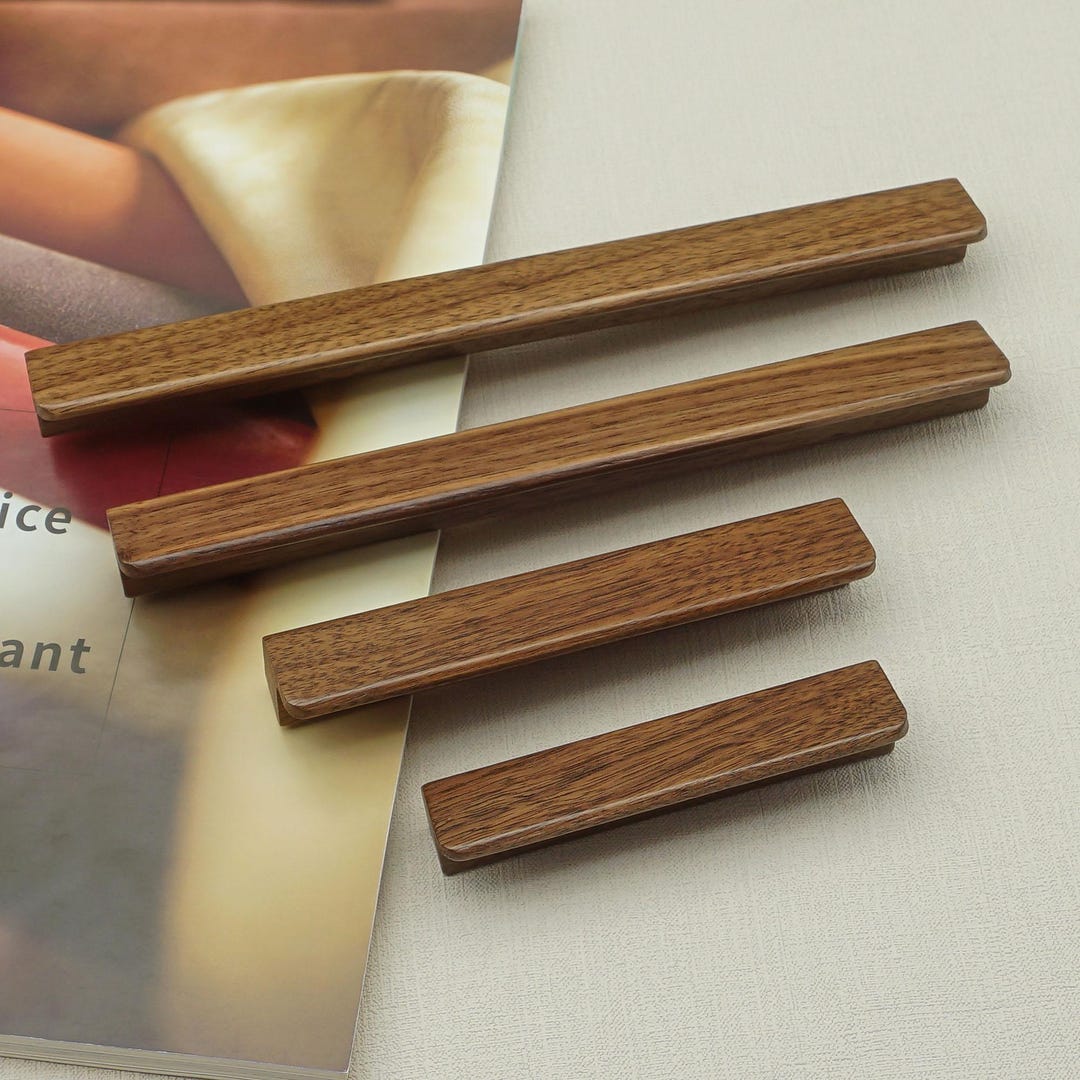 Minimalism Wood Cabinet Pulls Handles Natural White Oak Drawer Pulls ...