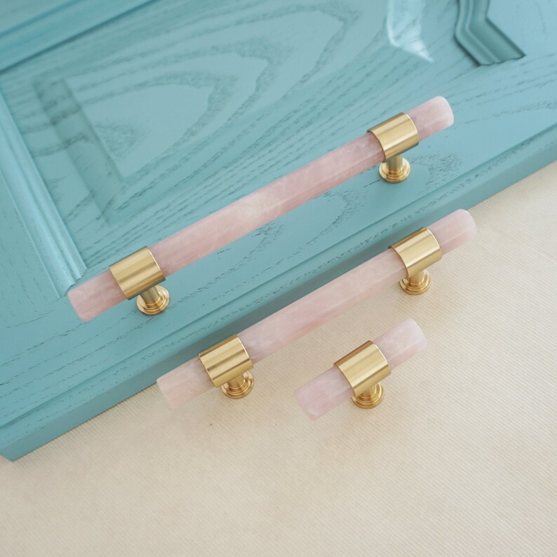 3.78 5 Light Pink Stone Kitchen Pulls Handles | Etsy