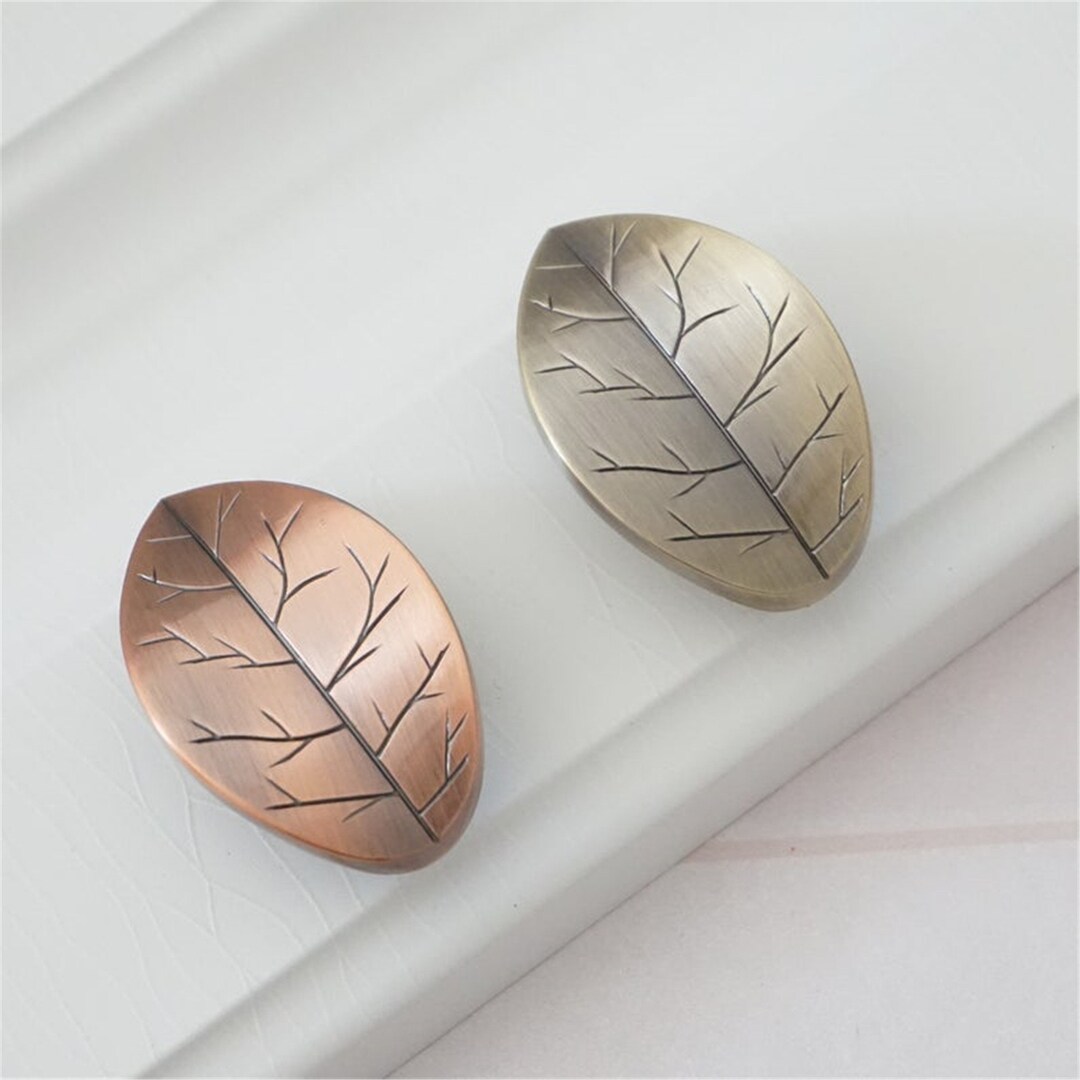 Leaf Design Dresser Knobs Drawer Pull Handles Knobs Bronze Retro ...