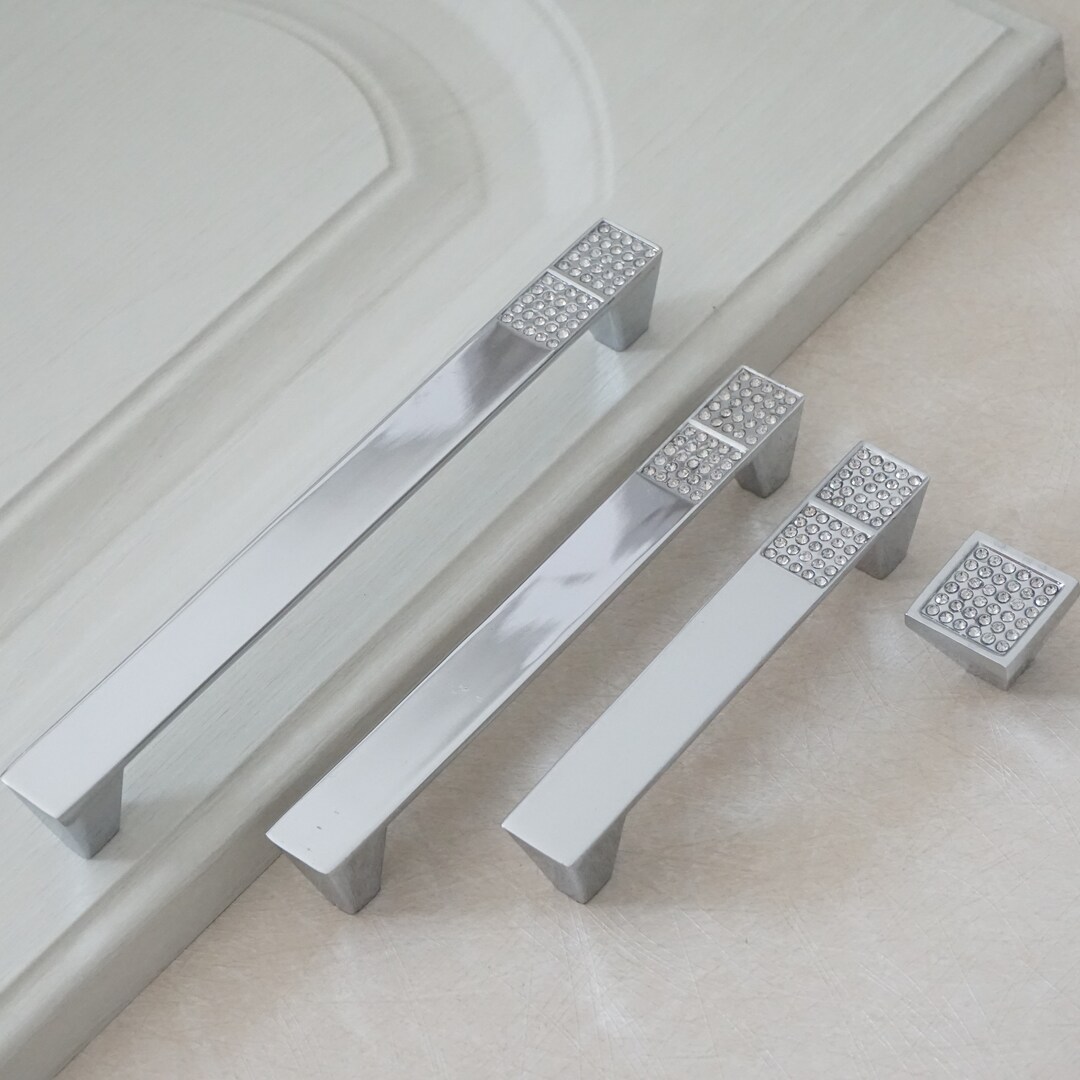 3.75'' 5'' 6.3'' Crystal Kitchen Cabinet Handle Knob Glass Drawer Pulls ...