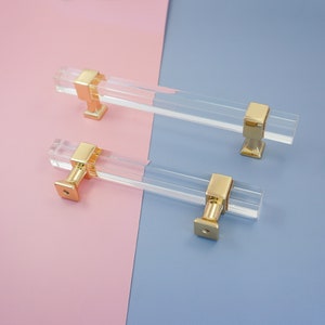Square Acrylic Drawer Pulls and Knobs Kitchen Handles and Konbs Dresser ...